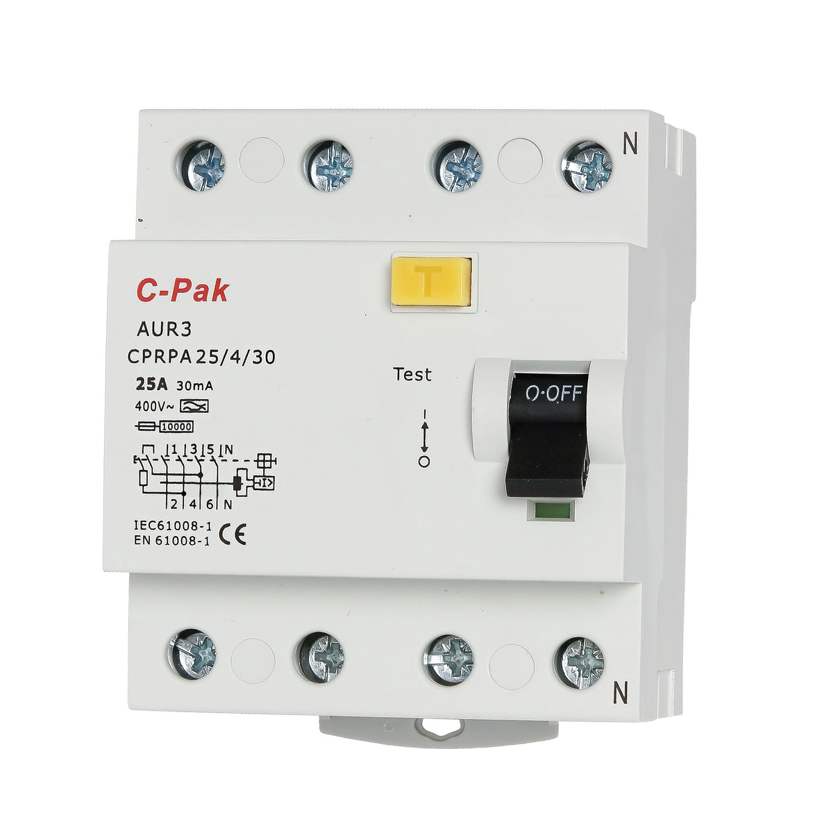 RCD - CPRPATD- Type A - 4 Pole - 4 Module – C-PAK